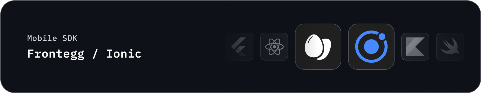 Frontegg Ionic SDK Documentation